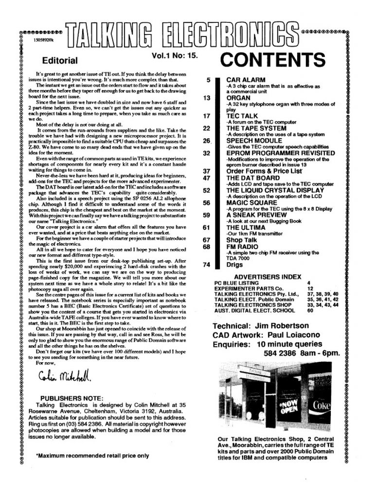 Talking Electronics and the Z80 – Retro Computing