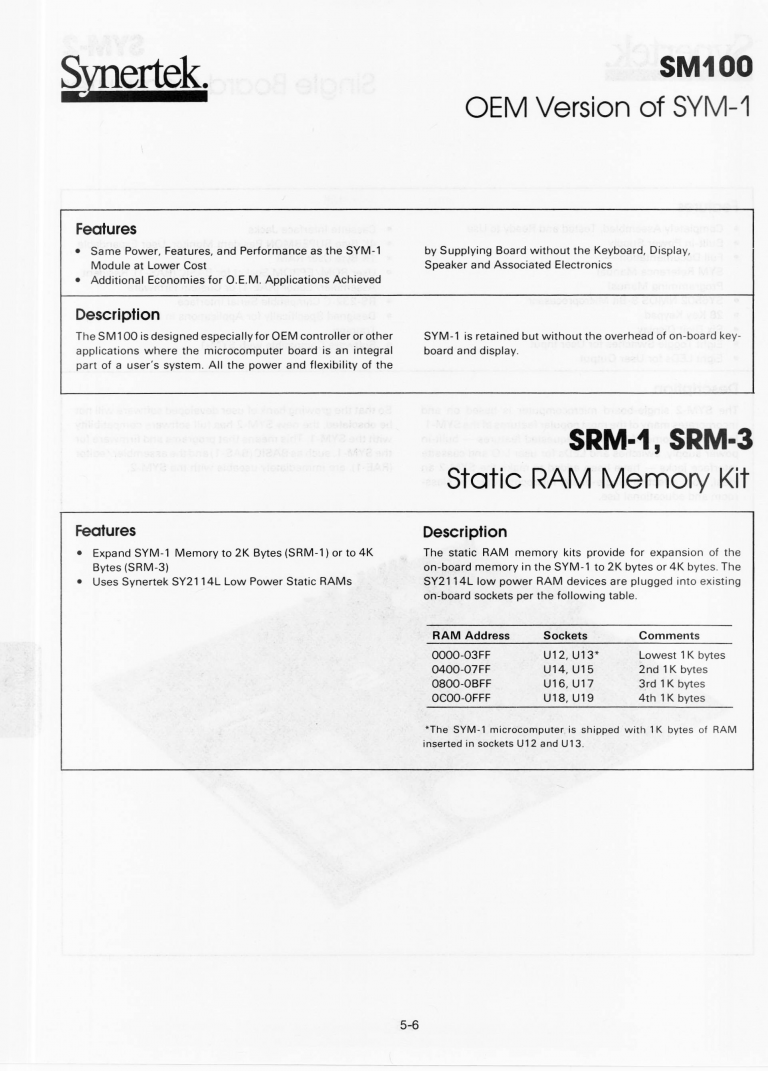 Synertek SYM-1 KTM – Retro Computing