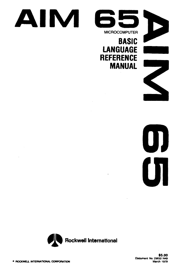 Basic for AIM 65 – Retro Computing