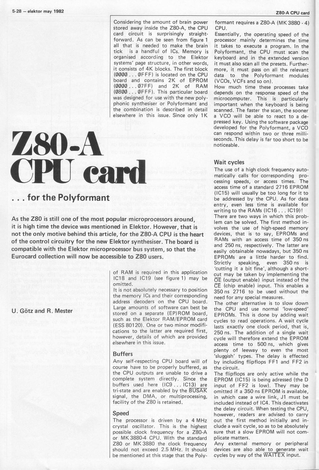 Z80-A CPU Card 1982 – Retro Computing