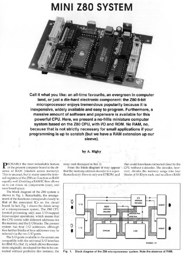 Mini Z80 System – Retro Computing