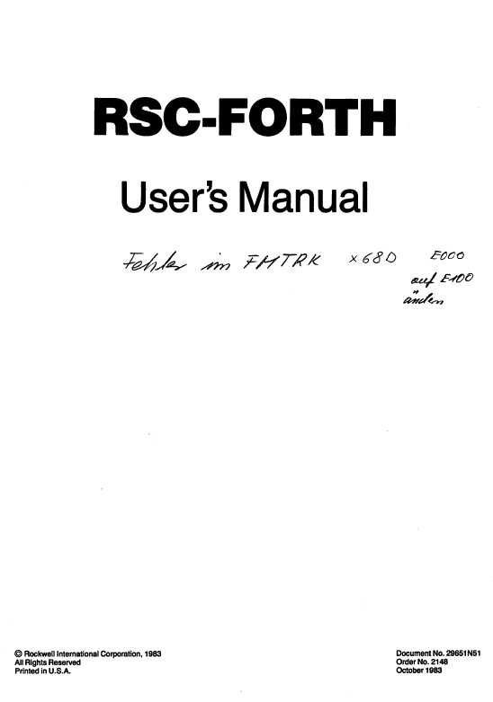 RSC-Forth – Retro Computing