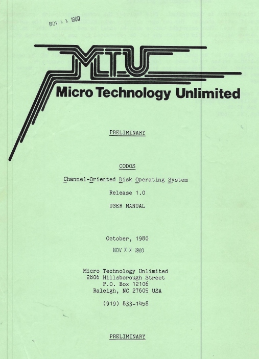 MTU CODOS – Retro Computing