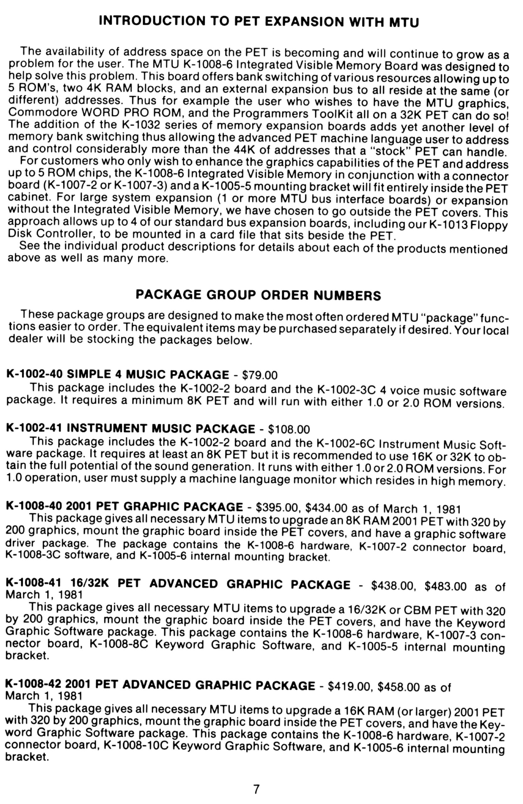 MTU Commodore PET products – Retro Computing