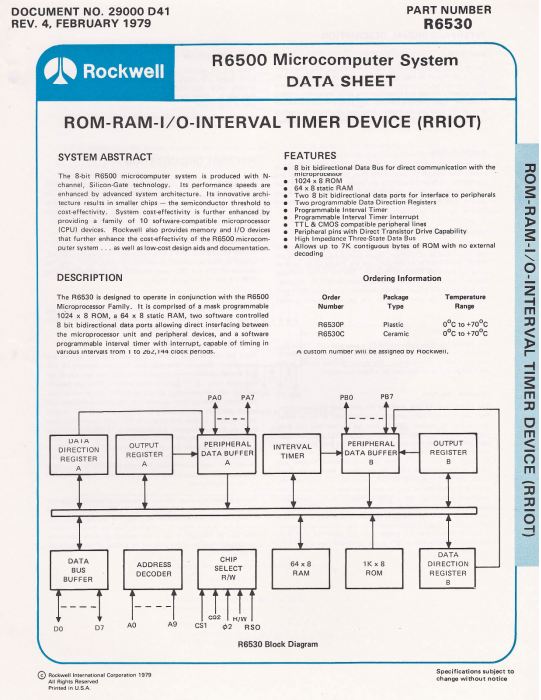 RIOT 653X datasheets – Retro Computing