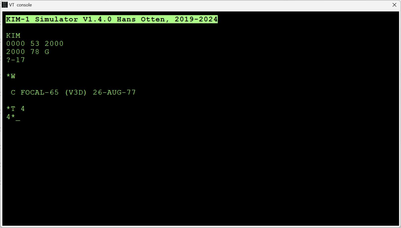 Focal-65 V3D for TIM and KIM-1 – Retro Computing