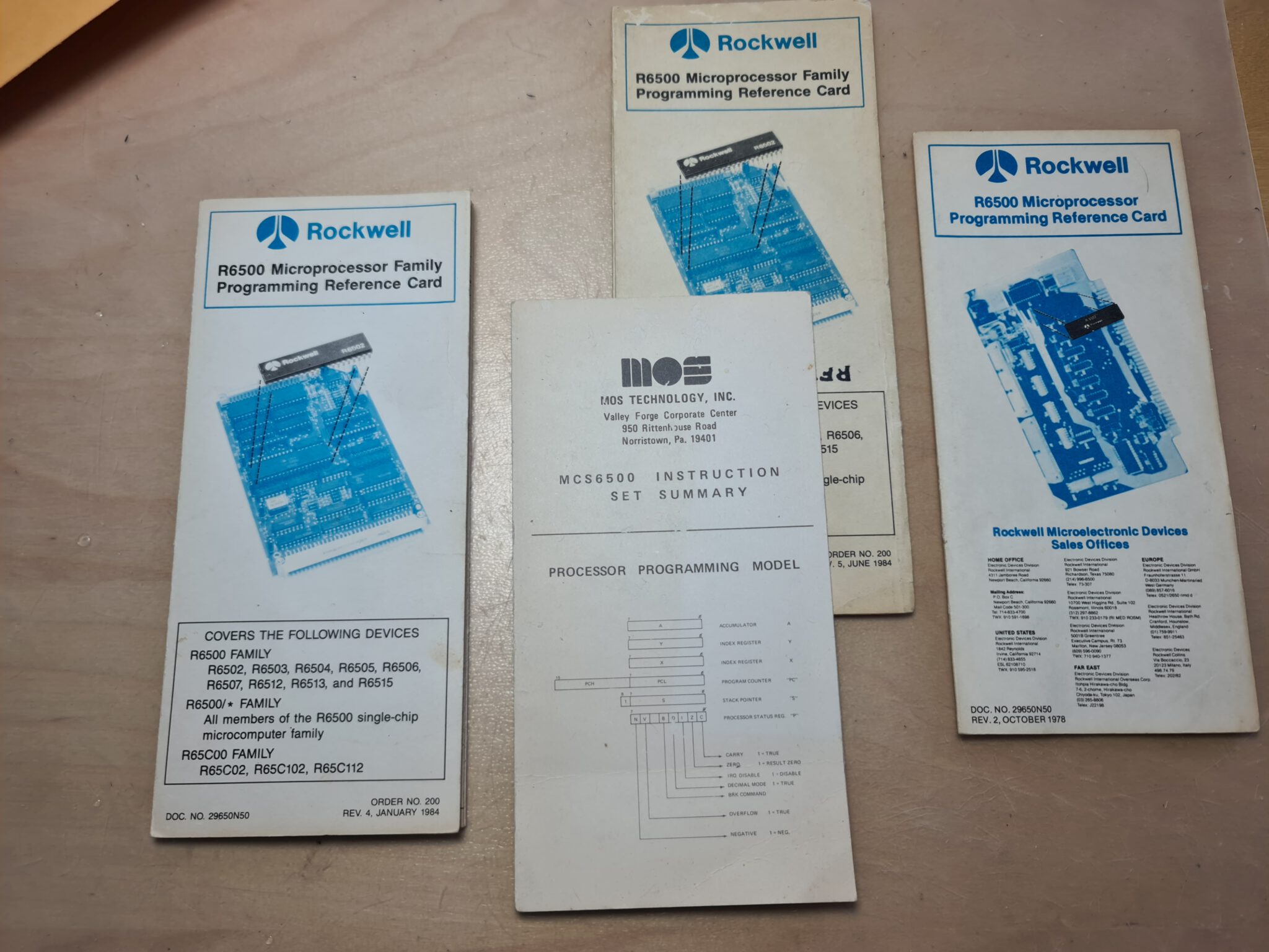 MCS6500 Instruction Set Summary cards – Retro Computing